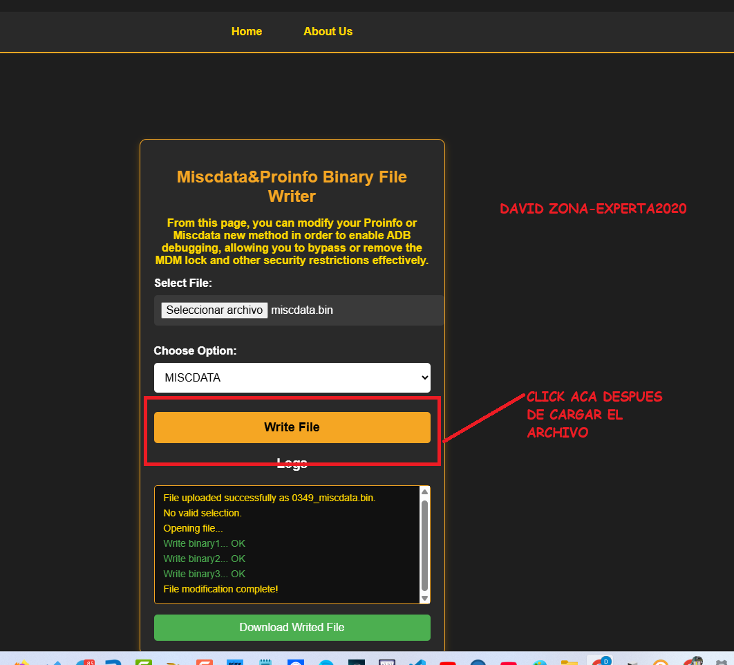 PROINFO MISCDATA EDITOR EN PHP POR ANONYSHU